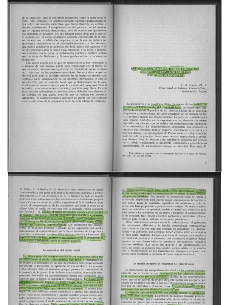 Ferster, C. B, (1979) - Reforzamiento y Castigo | PDF