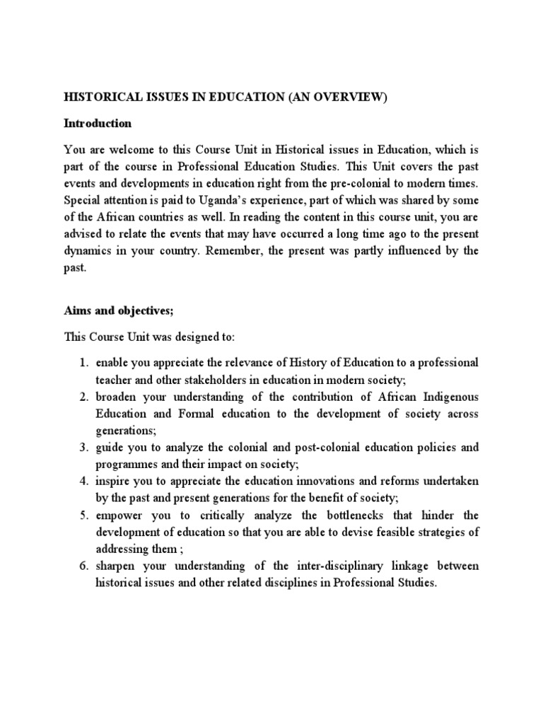 Historical Issues in Education | PDF