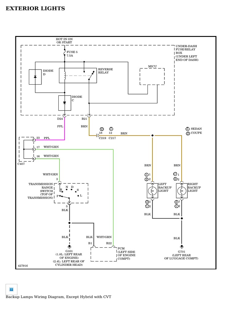 EXTERIOR LIGHTS - Honda Civic LX 2014 - SYSTEM WIRING DIAGRAMS | PDF ...