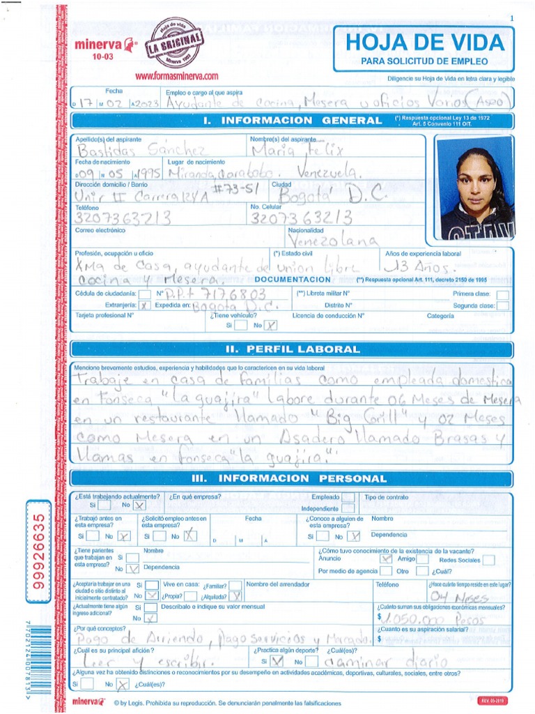 Hoja de Vida Maria | PDF