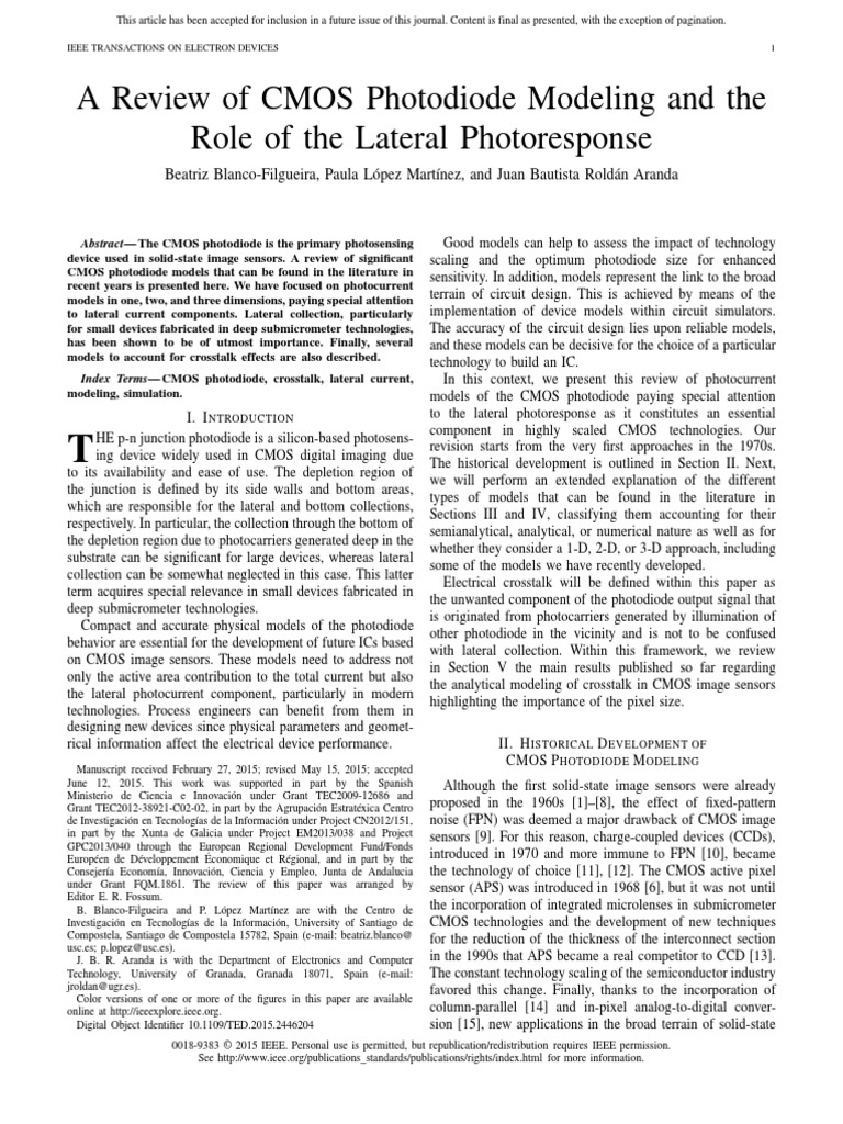 A Review of CMOS Photodiode Modeling and The | PDF