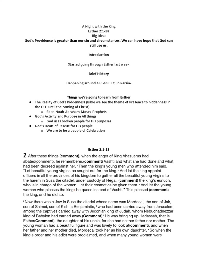 A Night With The King | PDF