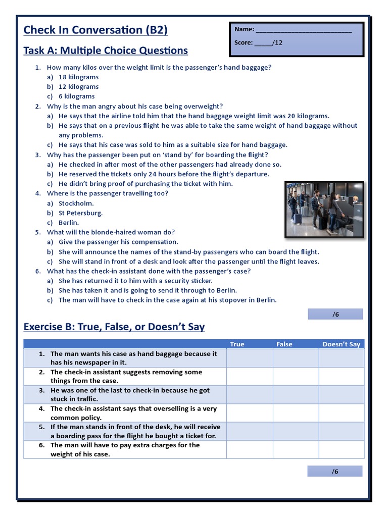 Check in Conversation B2 | PDF