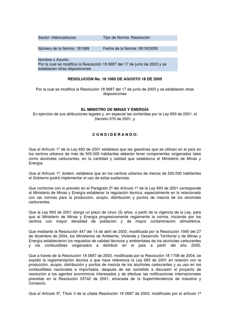 Resolucion 181069 de 2005 - Modifica La Resolución 180687 ...