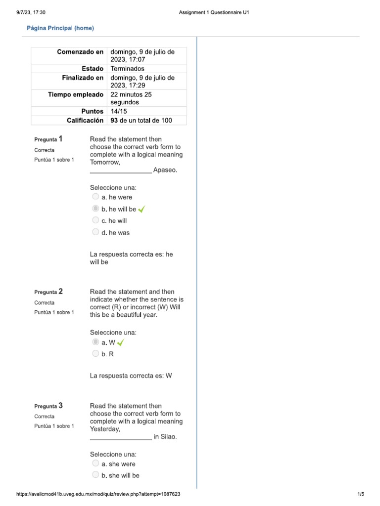 Examen 1 Ingles 3 | PDF
