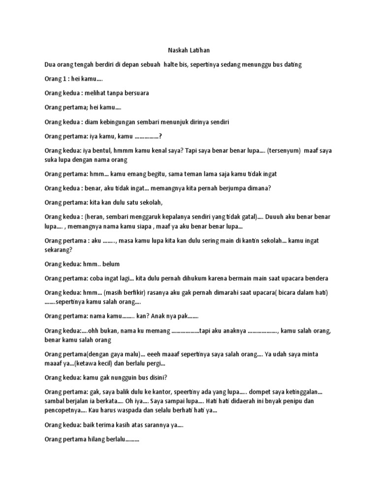 Dialog Dalam Drama | PDF