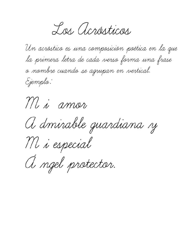 Los Acrósticos | PDF