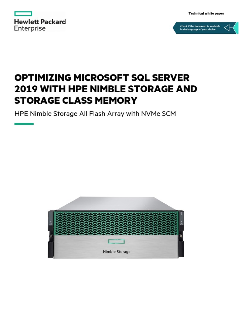 Optimizing Microsoft SQL Server 2019 With HPE Nimble Storage and ...