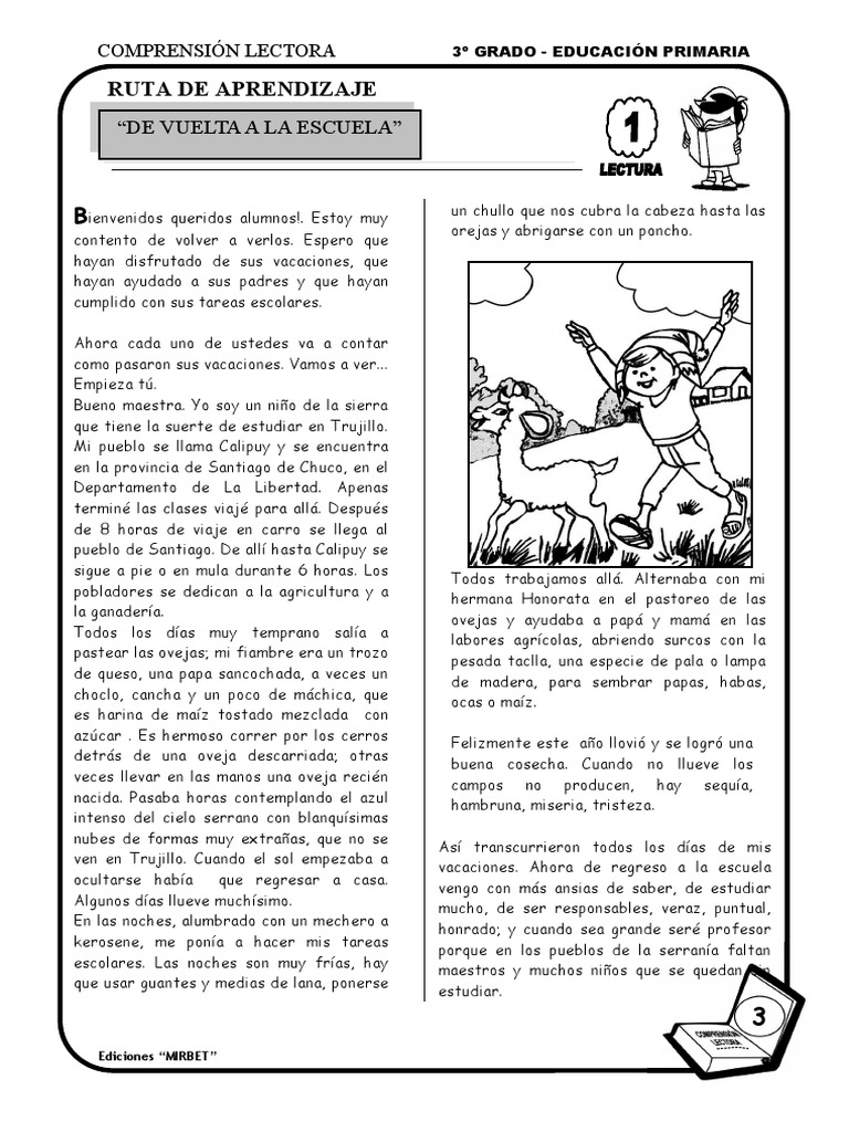 Comprensión Lectora 3º Grado Primaria | PDF | Comprensión lectora