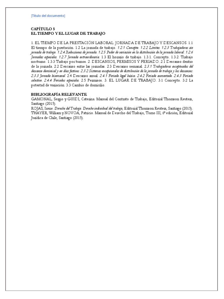 Cap Tulo 5. El Tiempo y El Lugar de Trabajo | PDF