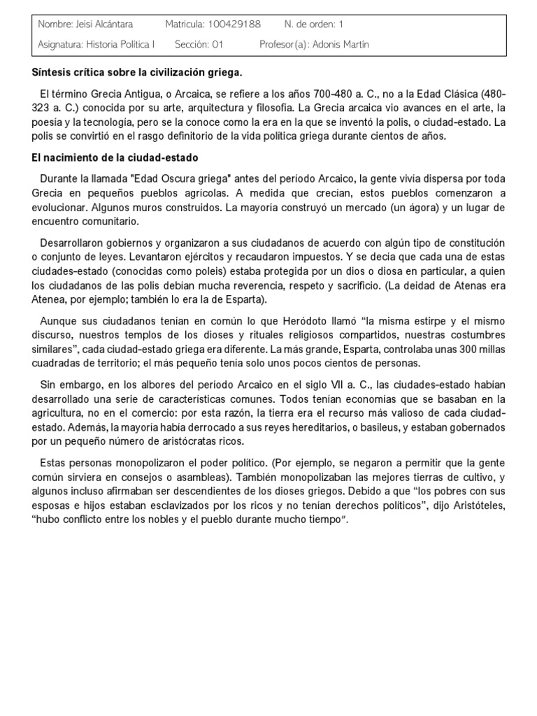 Jeisi - Alcantara Griegos | PDF | Antigua Grecia | Esparta