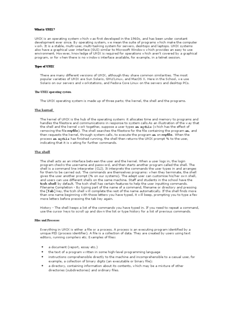 What Is UNIX?: The UNIX Operating System | PDF | Command Line Interface ...