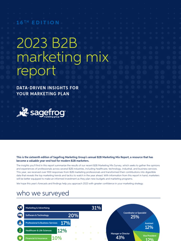 2023 B2B Marketing Mix Report | PDF | Marketing | Search Engine Marketing