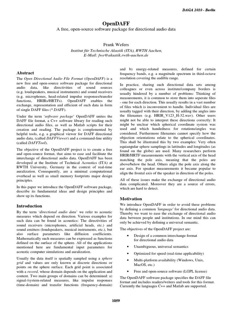 DAFF Soft - DAGA2010 | PDF | Computer File | Computer Science