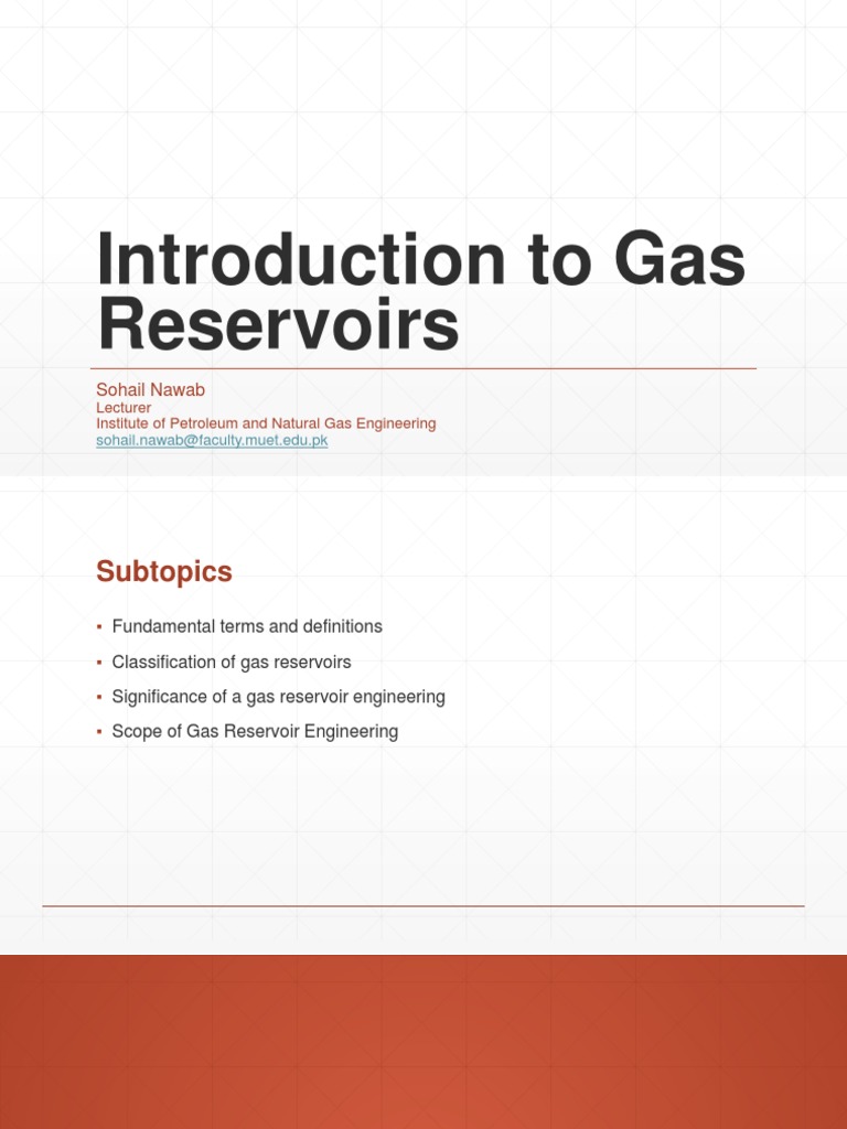 Introduction To Gas Reservoirs | PDF | Technology & Engineering