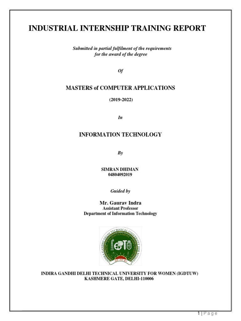 Industrial Internship Report 04804092019 Simran Dhiman | PDF | Cloud ...