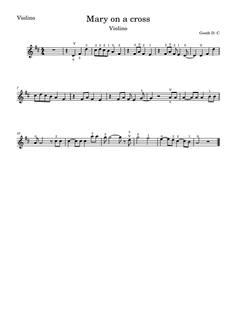 Mary on a Cross Violin Sheet Music | PDF