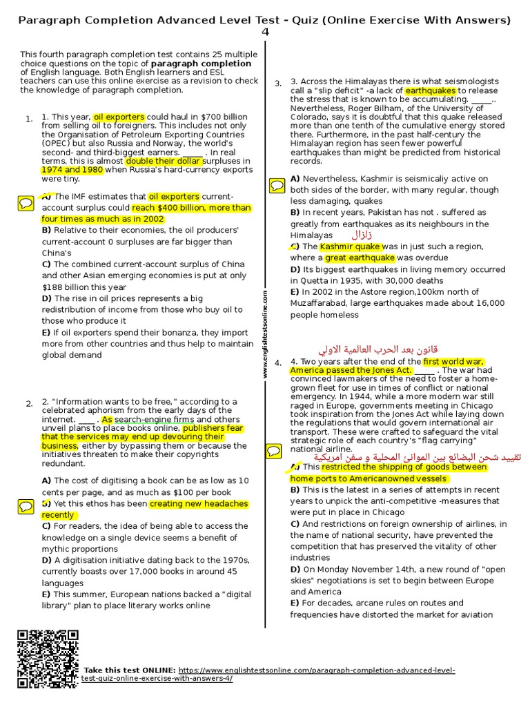 Paragraph Completion 4 | PDF | Desert | Dark Matter