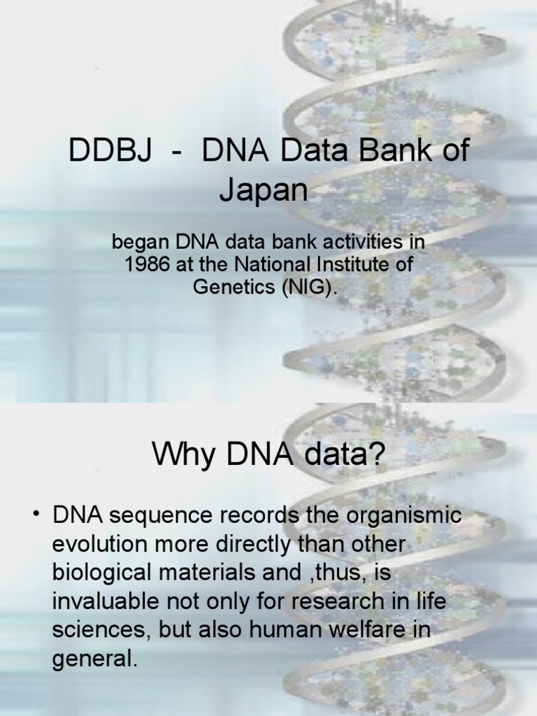 DDBJ DNA Data Bank of Japan | Dna | Gene