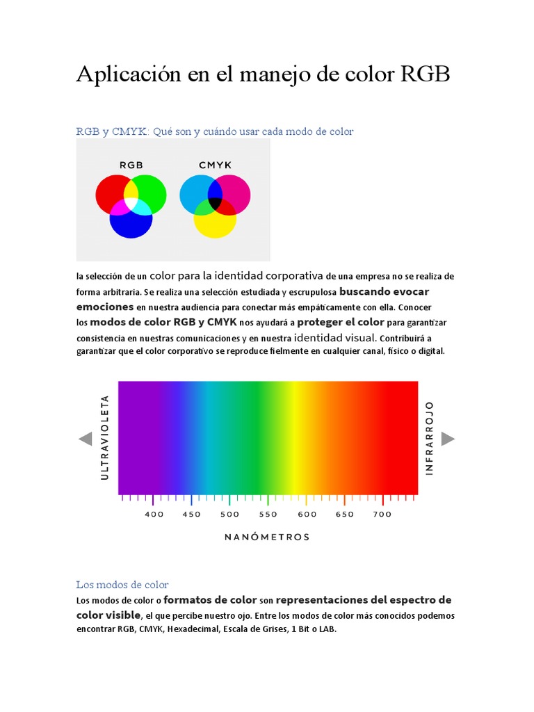 Aplicación en El Manejo de Color RGB | PDF | Color | Modelo de color Rgb