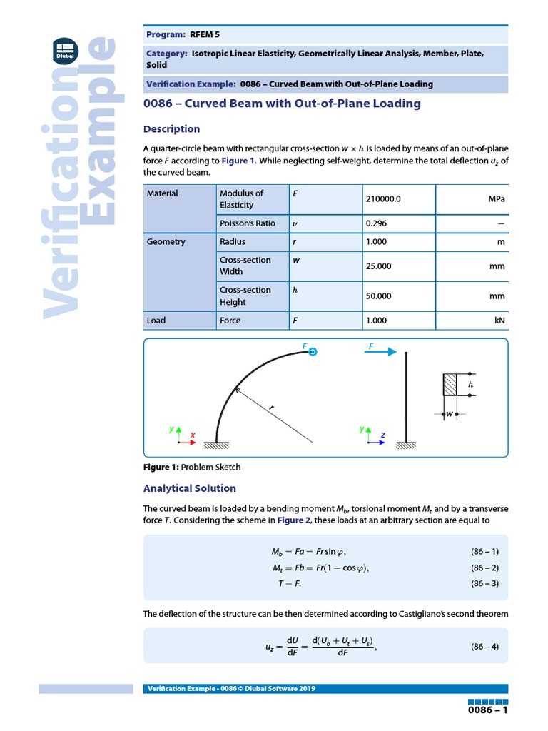 0086 Curved Beam With Out of Plane Loading | PDF | Beam (Structure ...