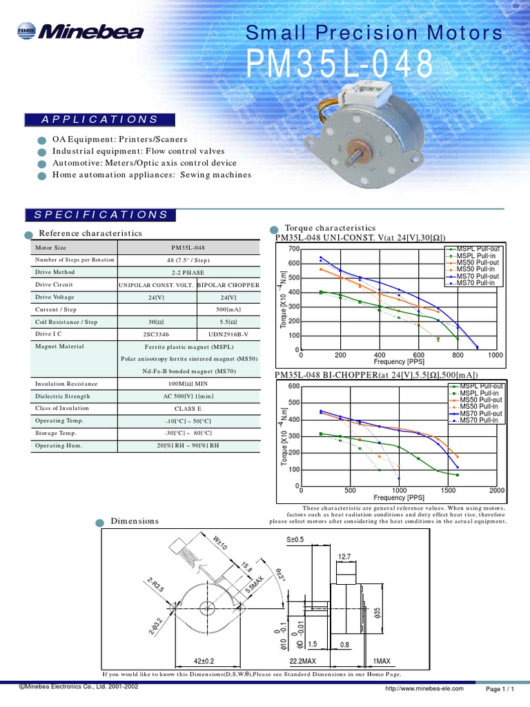 PM35L-048 Minebea | PDF | Magnet | Electric Motor