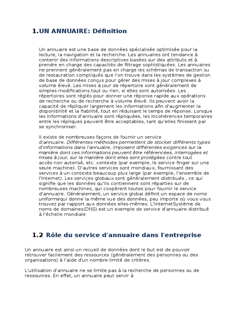 Cours Annuaire | PDF