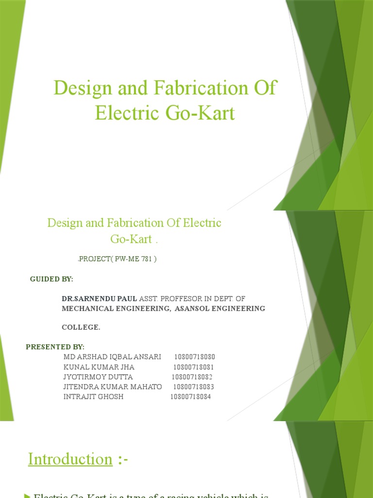 Electric Go-Kart Presentation | PDF | Vehicles | Motor Vehicle