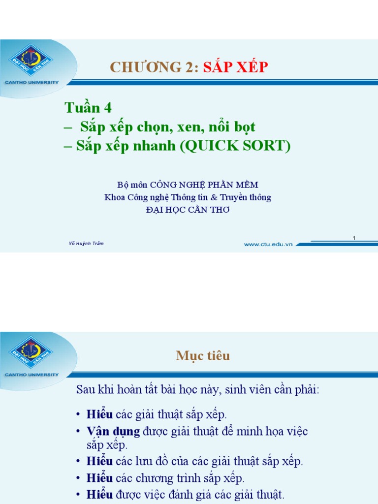 Chuong 2 - Sapxep - Tuan 4 - SV | PDF