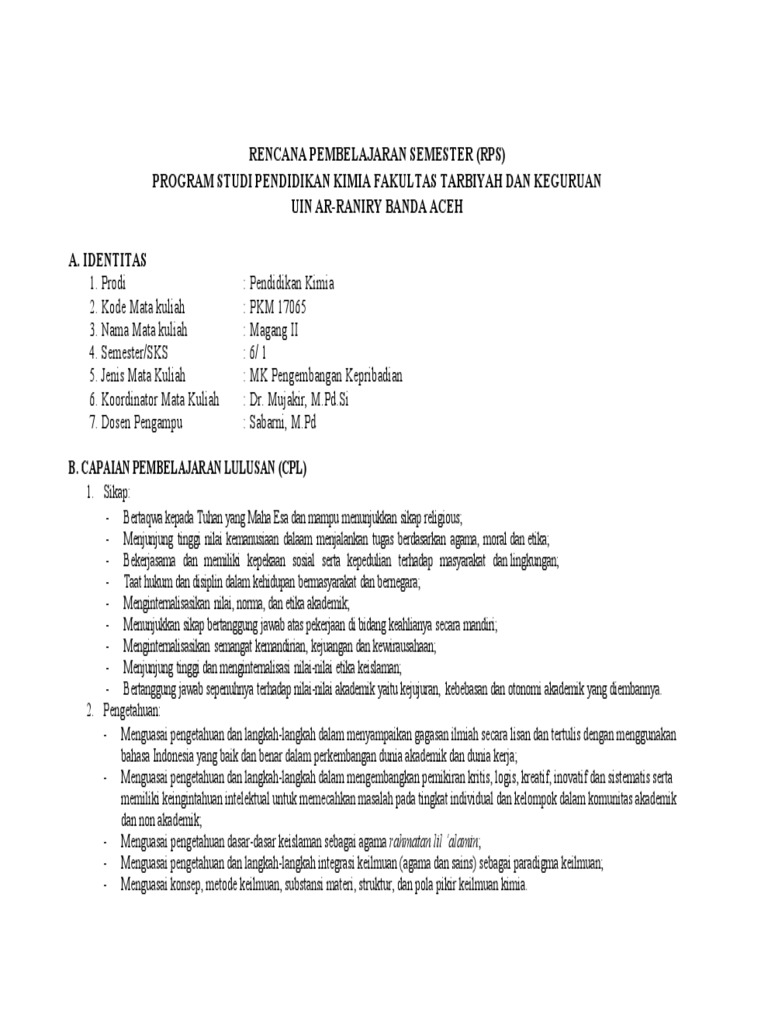 62 Rps Magang II | PDF