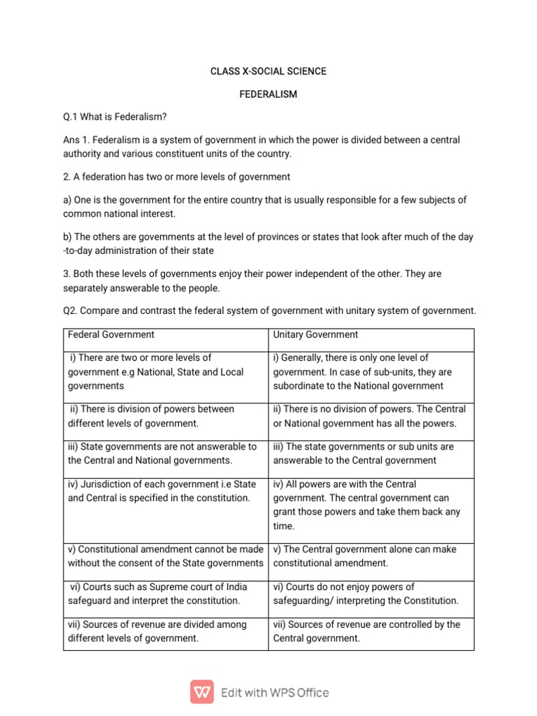 Federalism Notes | PDF