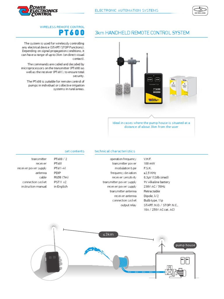 03 - PT600 - Prosp ENGLISH | PDF | Transmitter | Remote Control