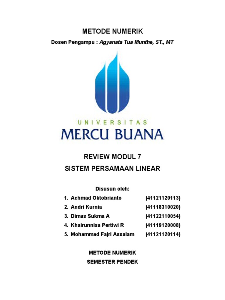 Review Modul 7 Metode Numerik | PDF
