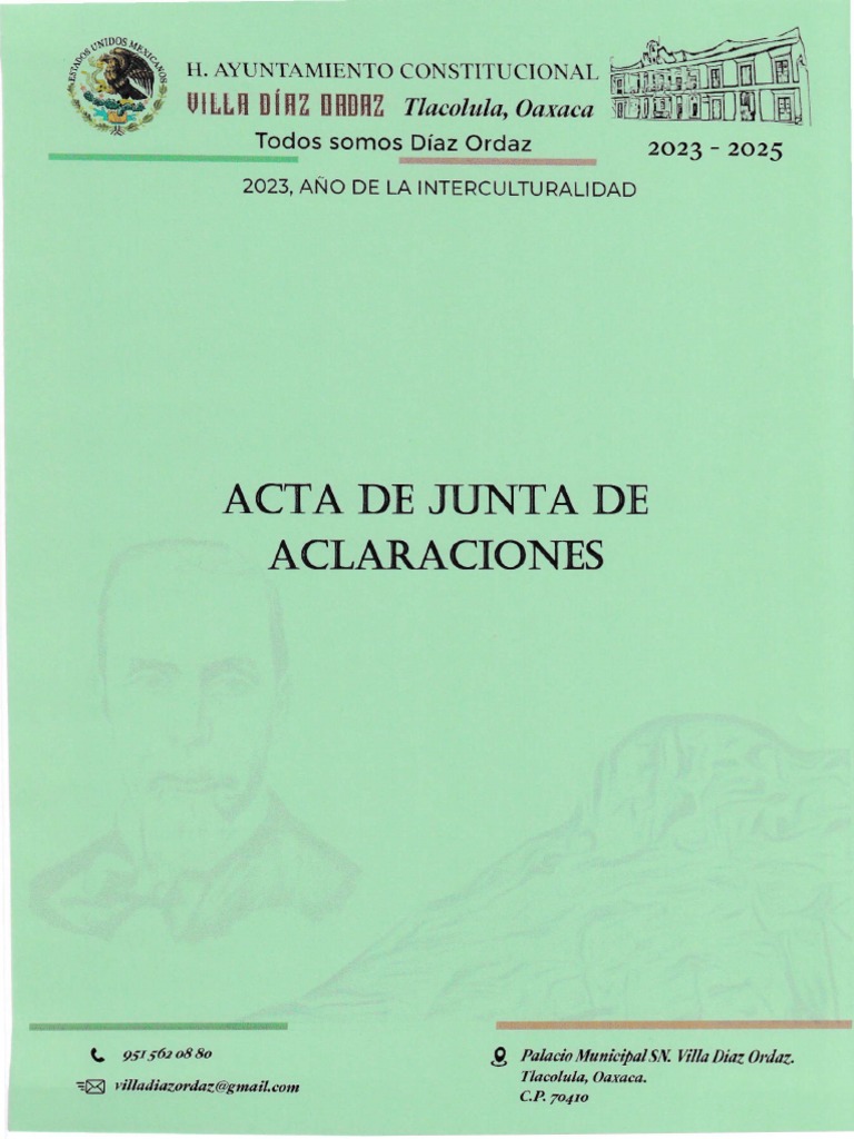 Acta de Junta de Aclaraciones | PDF
