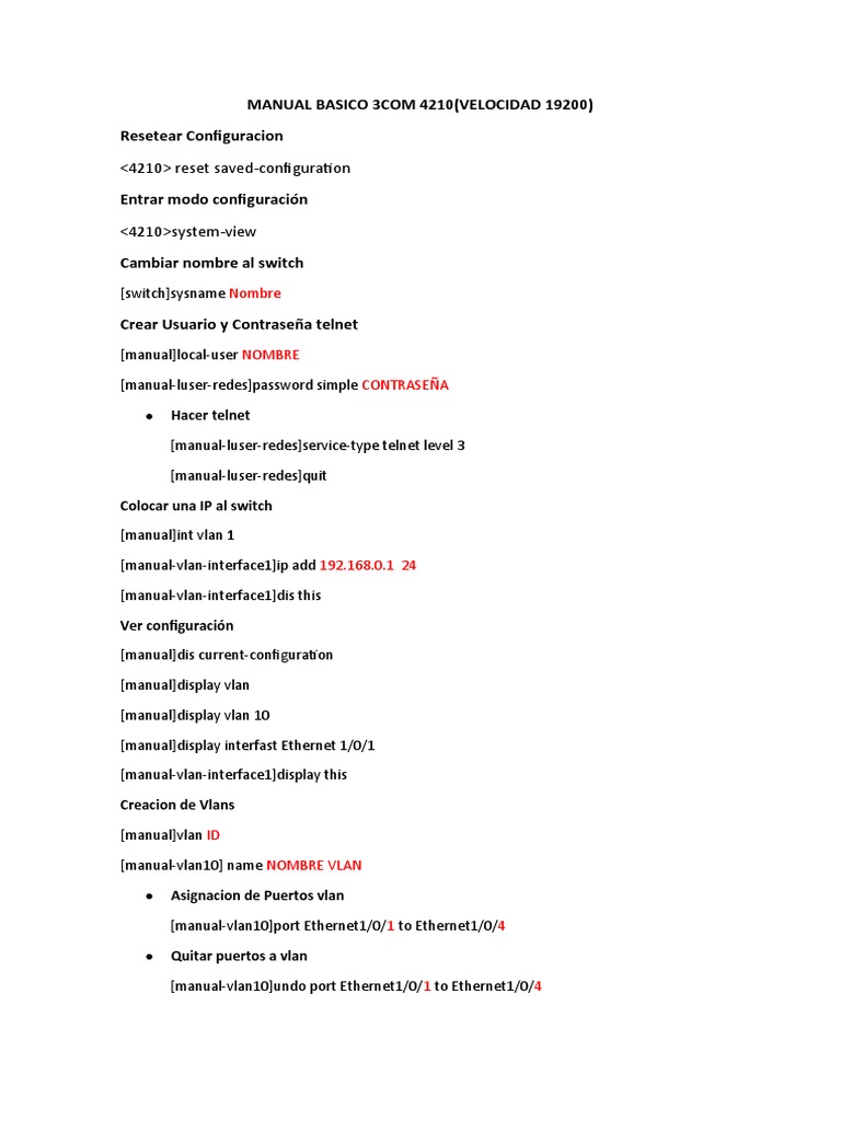 Manual Basico 3com 4210 | PDF | Tecnología
