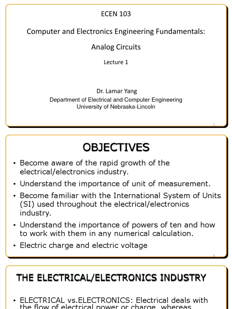 ECEN #103 Lecture 1 | PDF | Atoms | Electric Charge