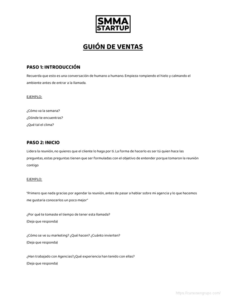 Guión de Ventas | PDF