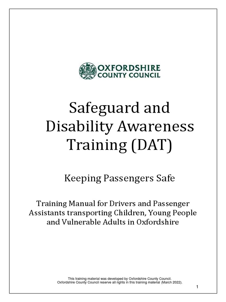 Safeguard Disability Awareness Training Manual | PDF