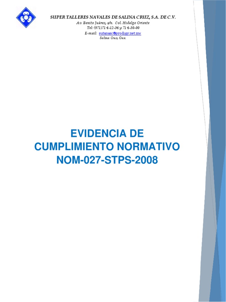Evidencia de Cumplimiento Normativo Nom-027-Stps-2008 | PDF