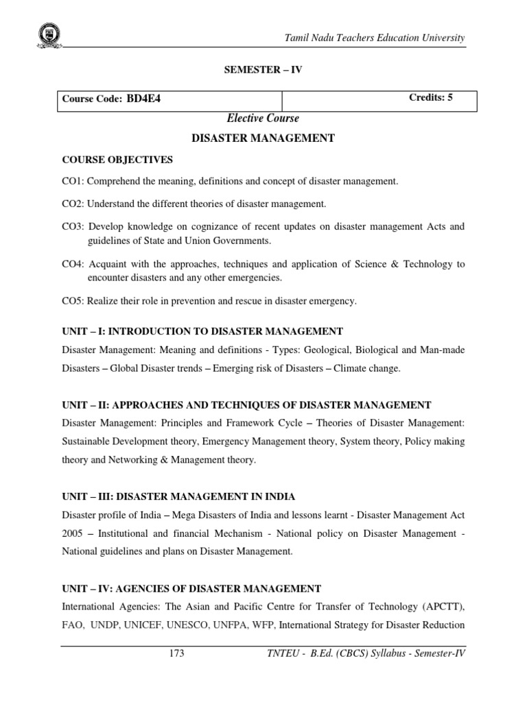 Disaster Management | PDF