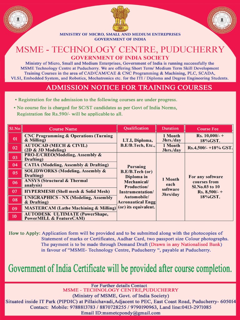 Training Pamphlet Msme | PDF