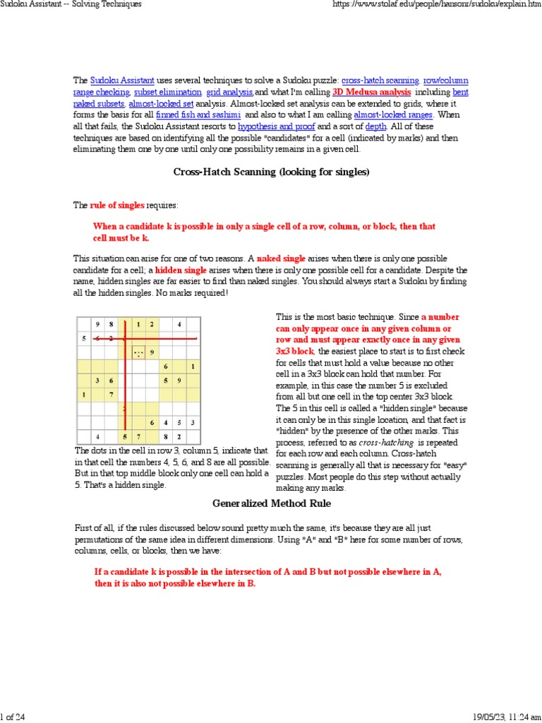 Sudoku Solving Techniques | PDF Sudoku Solving Techniques | PDF