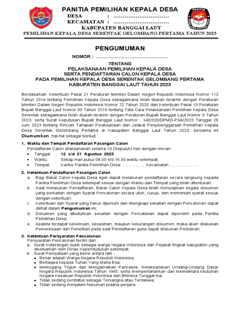 Pengumuman - Pendaftaran Calon-1 | PDF | Hukum