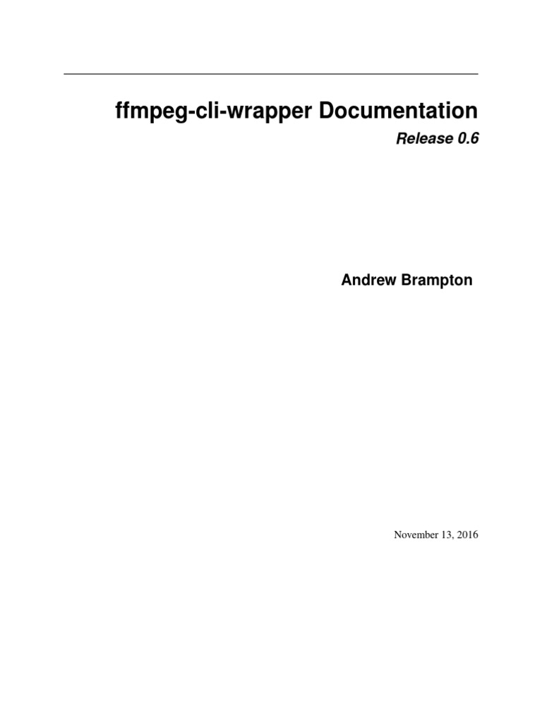 Ffmpeg Cli Wrapper | PDF
