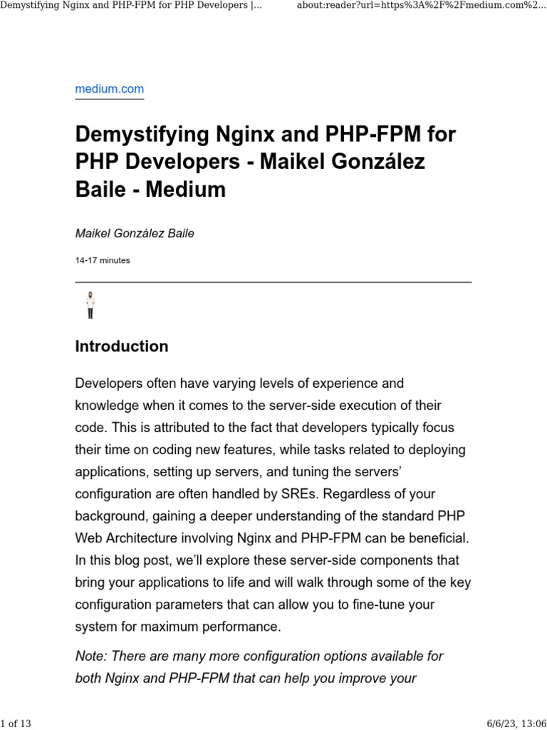Demystifying Nginx And Php Fpm For Php Developers Pdf Php Networking