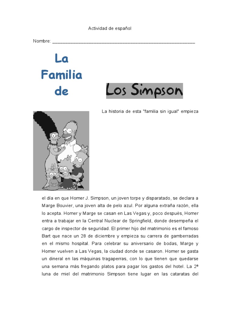 la familia - 6º ano | PDF | Bart Simpson | Lisa Simpson