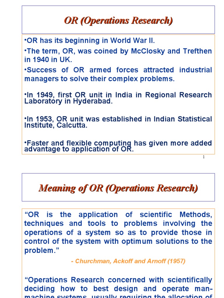 Operation Research | PDF