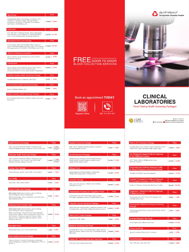 Panel Testing Packages Feb 2023 | PDF | Wellness
