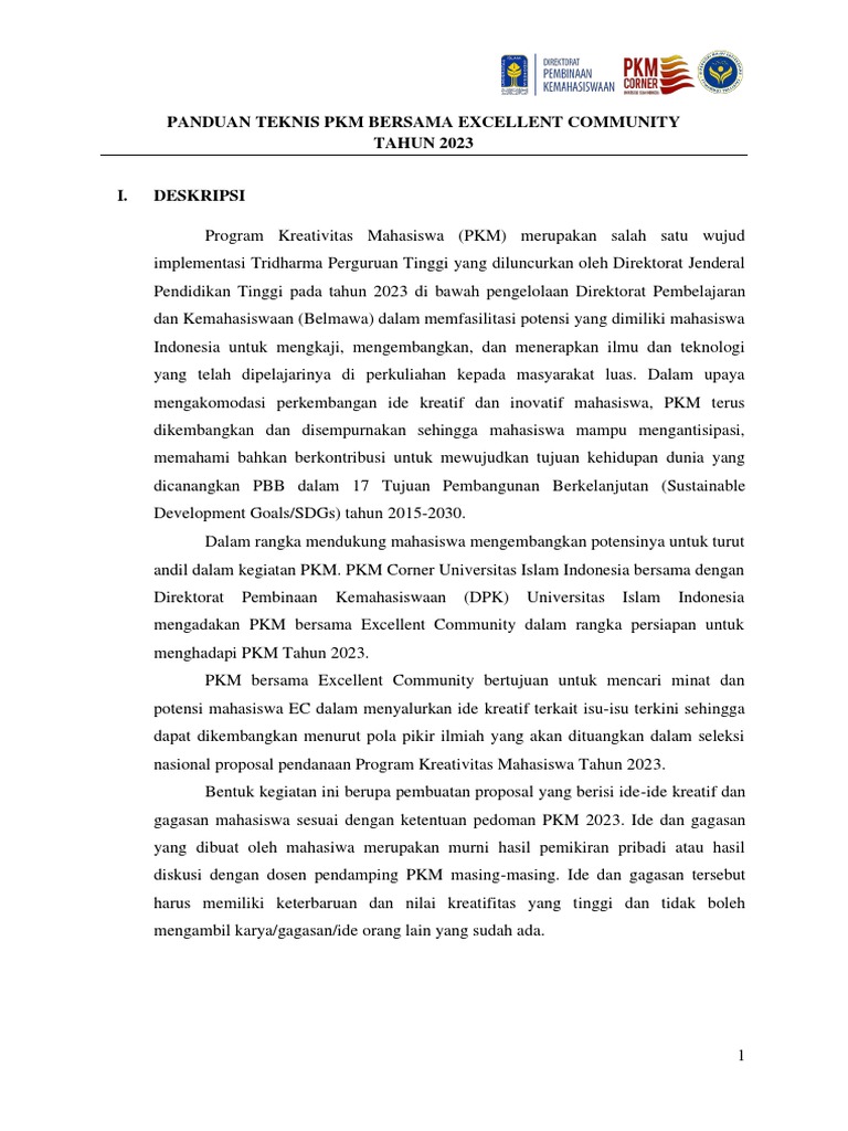 Buku Panduan PKM Ec 2023 | PDF