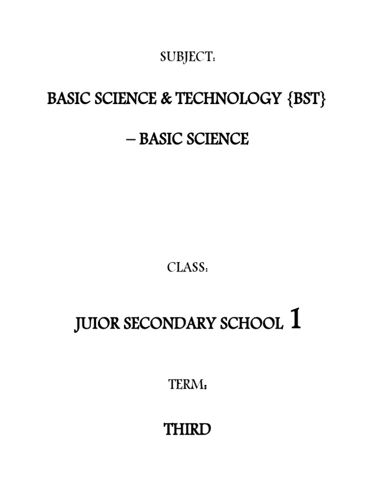 JSS1 Third Term Basic Science Notes | PDF | Self-Improvement | Wellness